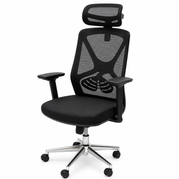 Executive High-Back Mesh Swivel Office Chair with Headrest - The NR ...